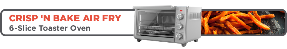 TO3217SS Crisp 'N Bake™ Air Fry 6-Slice Toaster Oven | BLACK + DECKER