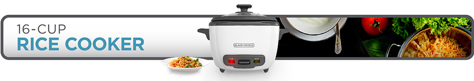 16-Cup Rice Cooker | RC516X | BLACK + DECKER