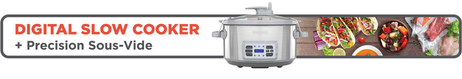 7 Quart Digital Slow Cooker with Temperature Probe + Precision Sous ...